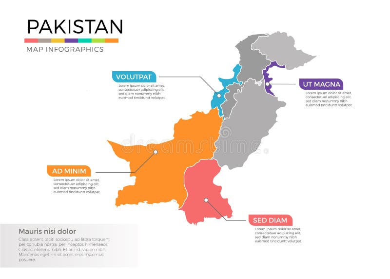 Pakistan Map Infographics Vector Template with Regions and Pointer ...