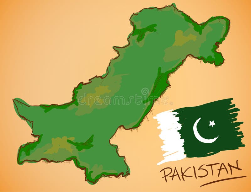 Pakistan Map and National Flag Vector Stock Vector - Illustration of ...