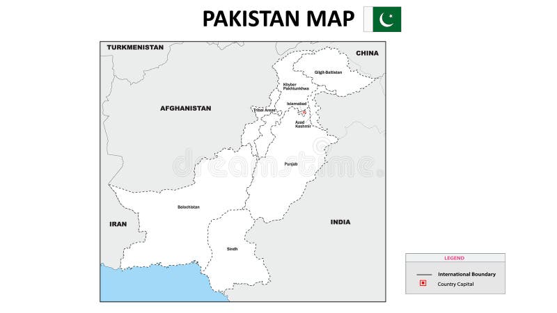 Pakistan Map. Political Map of Pakistan Stock Vector - Illustration of ...