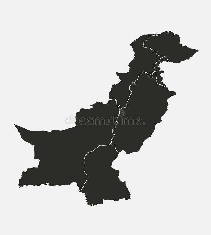 Pakistan Map with Regions Isolated on White Background. Stock Vector ...