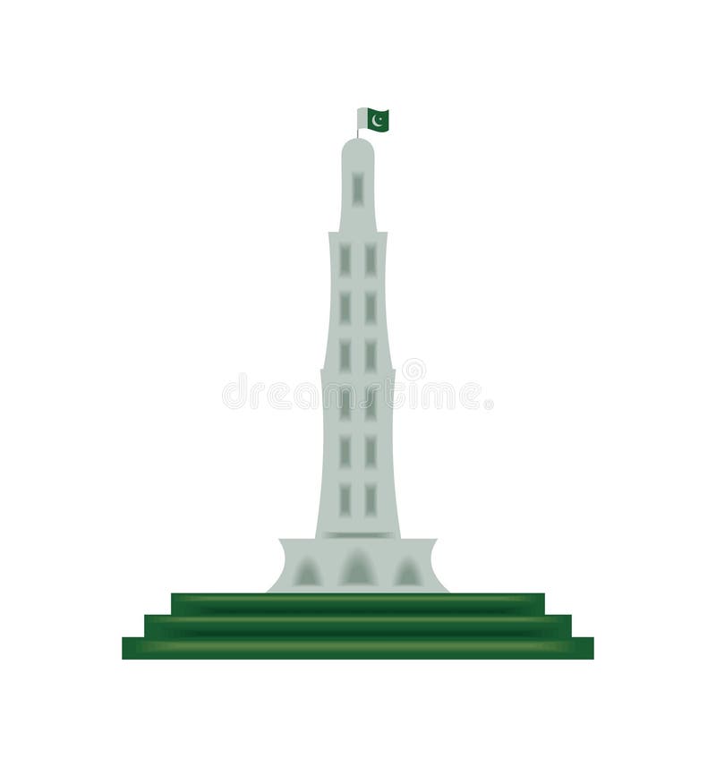 Pakistan minar monument stock vector. Illustration of design - 309667357