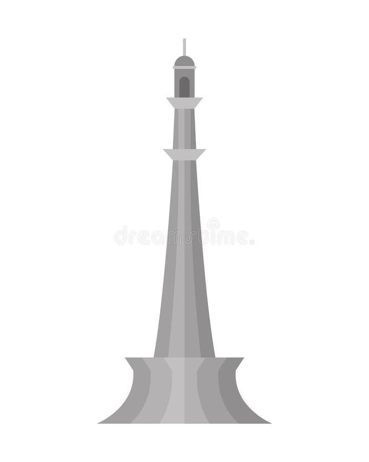 Pakistan minar monument stock illustration. Illustration of islam ...