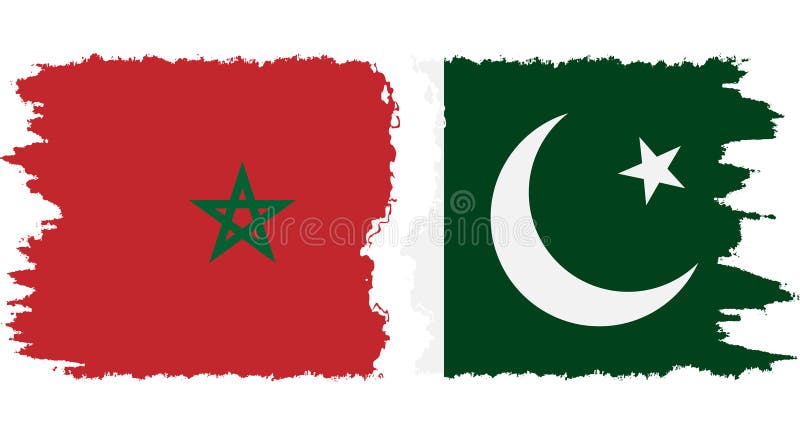 Pakistan and Morocco Grunge Flags Connection Vector Stock Vector ...
