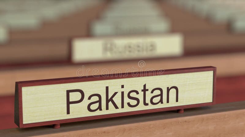 Pakistan Name Sign among Different Countries Plaques at International ...