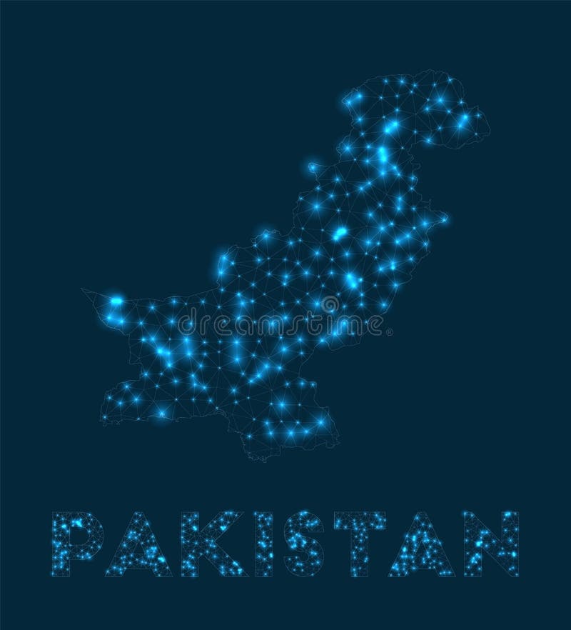 Pakistan network map. stock vector. Illustration of connection - 177899620