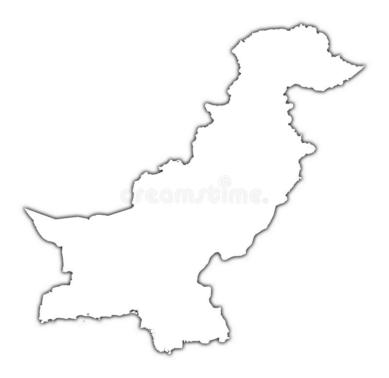 Pakistan outline map stock illustration. Illustration of shape - 4369962
