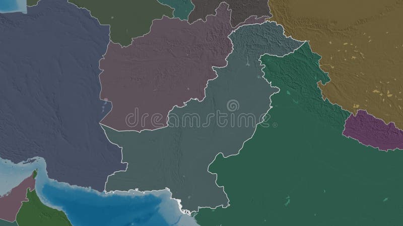 Pakistan Area. Administrative Map Stock Illustration - Illustration of ...