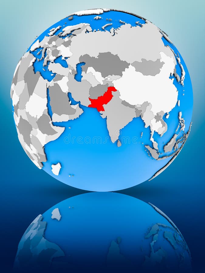 Pakistan on Political Globe Stock Photo - Image of world, pakistan ...