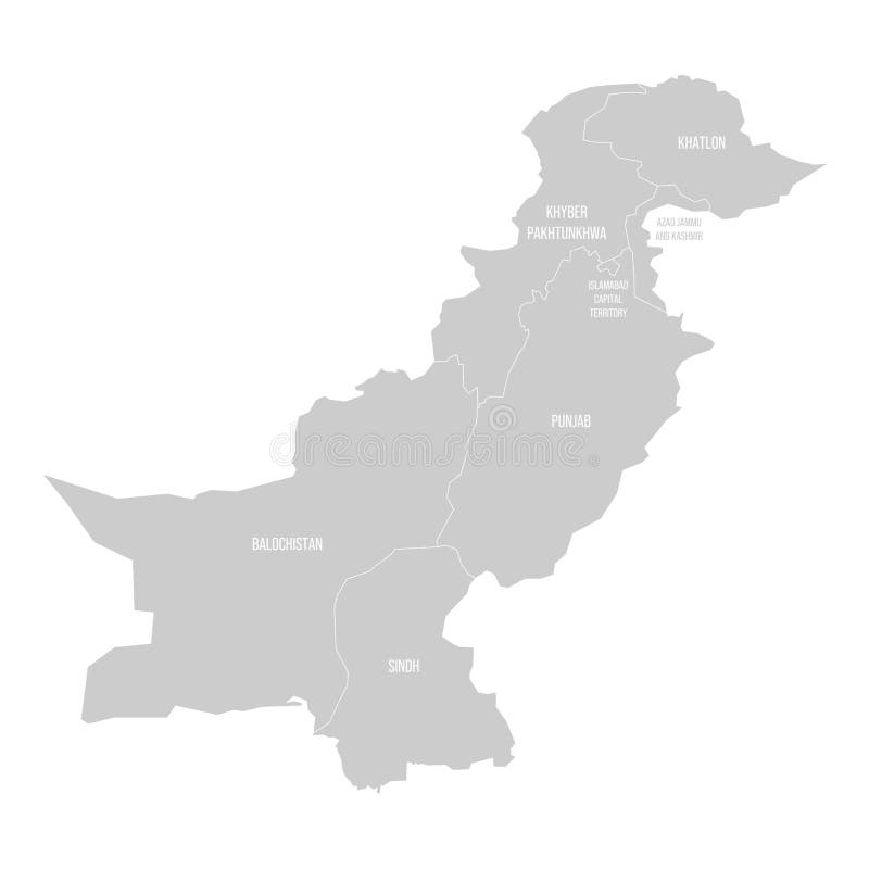 Pakistan Political Map of Administrative Divisions Stock Vector ...
