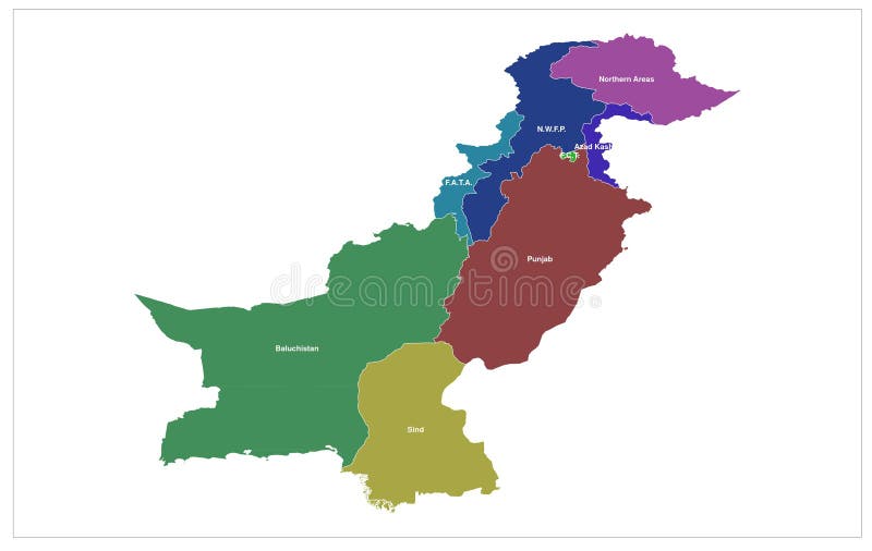 Pakistan Province Map Vector Illustration with Name Stock Vector ...