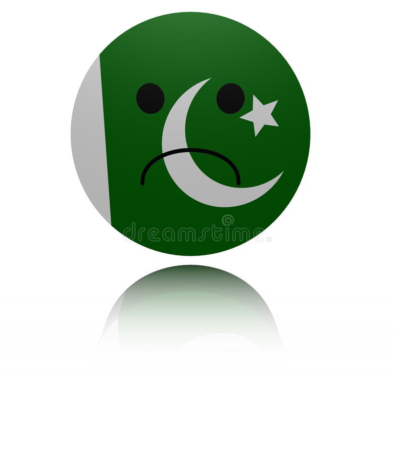 Pakistan Sad Icon with Reflection Illustration Stock Illustration ...
