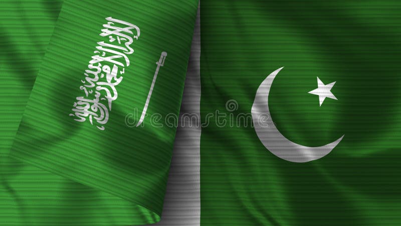 Pakistan and Saudi Arabia Realistic Flag â€“ Fabric Texture ...