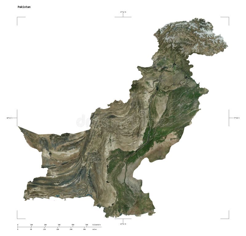 Pakistan Shape on White. High-res Satellite Stock Illustration ...