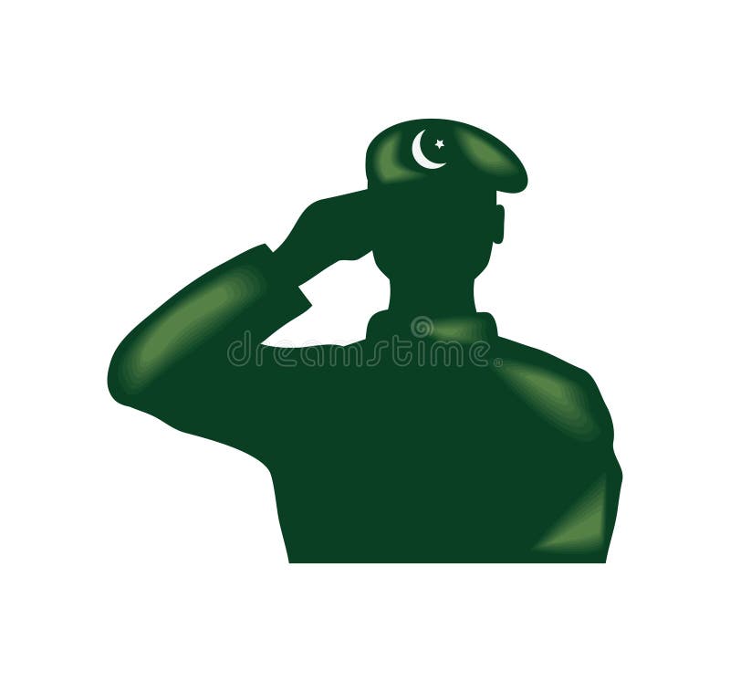Pakistan soldier saluting stock vector. Illustration of national ...