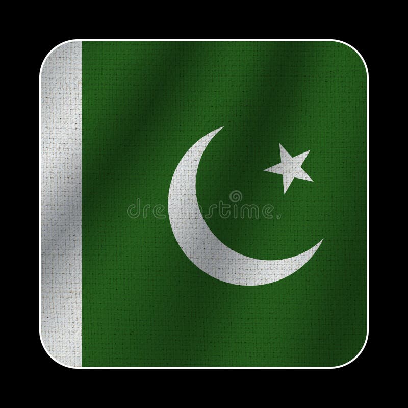 Pakistan Square Flag, Fabric Pattern Texture, Black Background, 3D ...