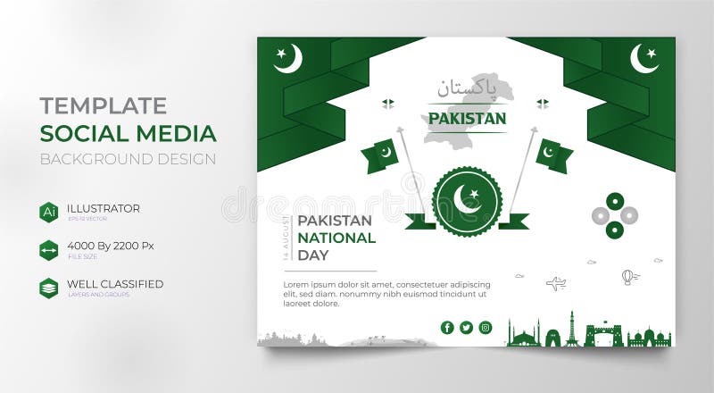 Happy Pakistan National Day, Social Media Independence Day Template or ...