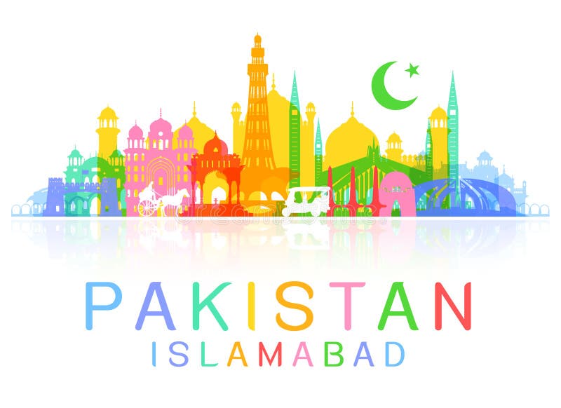 Pakistan Travel Landmarks. stock vector. Illustration of landmark ...