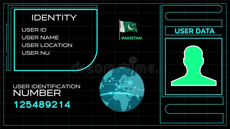 Pakistan User Identification System Animation Video Footage. User ...