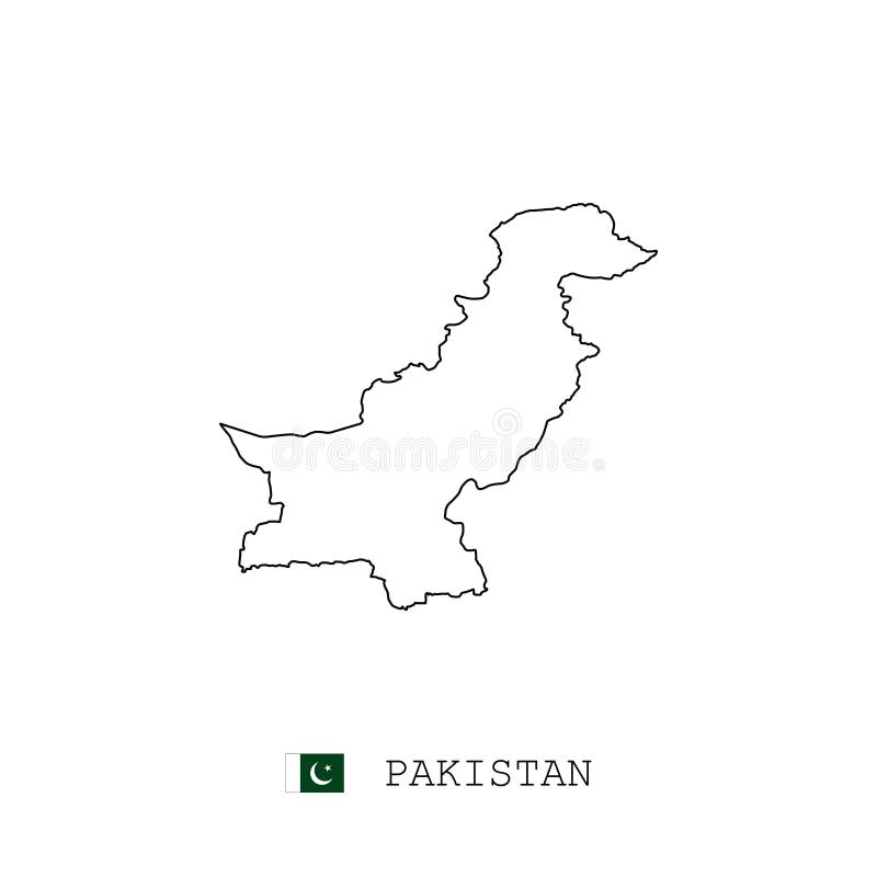 Pakistan Vector Map Outline, Line, Linear. Pakistan Black Map on White ...