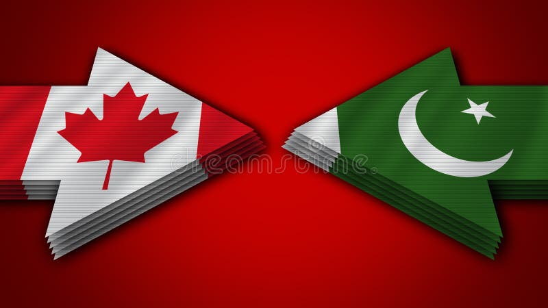 Pakistan Vs Canada Arrow Flags â€“ 3D Illustrations Stock Illustration ...