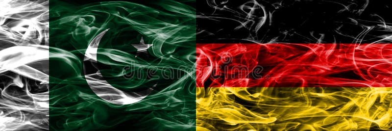 Pakistan Vs Germany Smoke Flags Placed Side by Side. Thick Color Stock ...