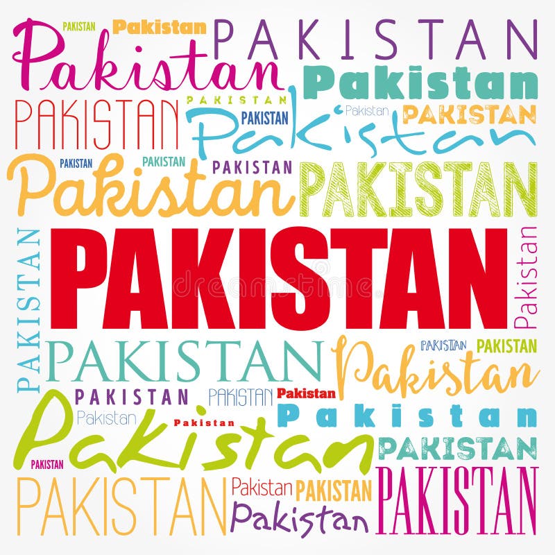 Word Pakistan on a World Map Background Stock Illustration ...
