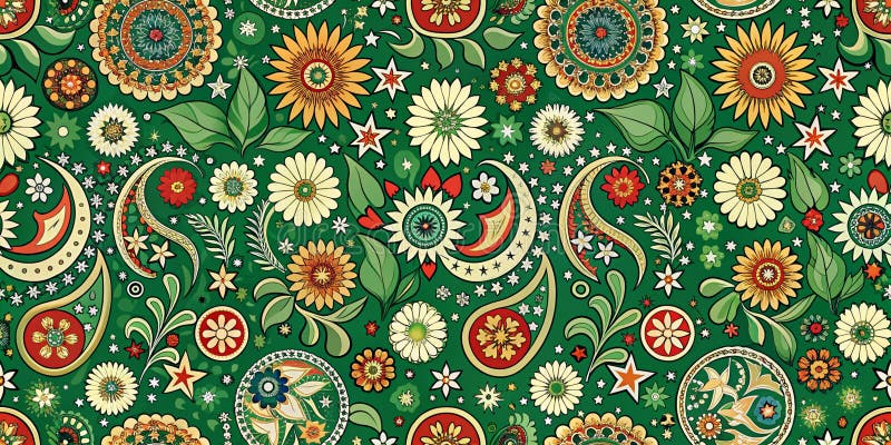 Pakistani All Over Design - Seamless Pattern Stock Illustration ...