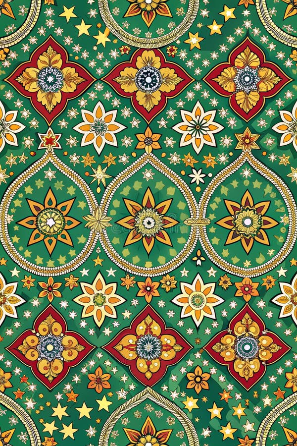 Pakistani All Over Design - Seamless Pattern Stock Illustration ...