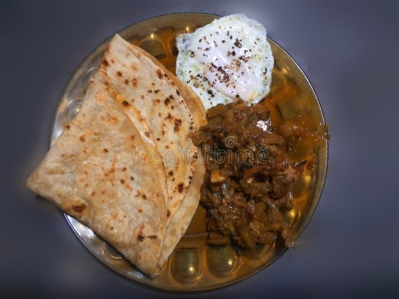 Pakistani Breakfast Egg Paratha Roti Stock Photo - Image of snack ...