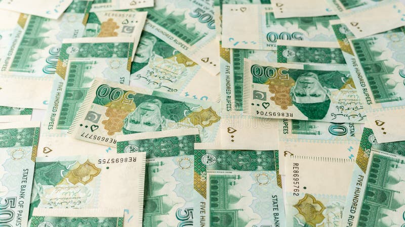 Pakistani Currency Five Hundred Bank Notes. Selective Focus Stock Image ...