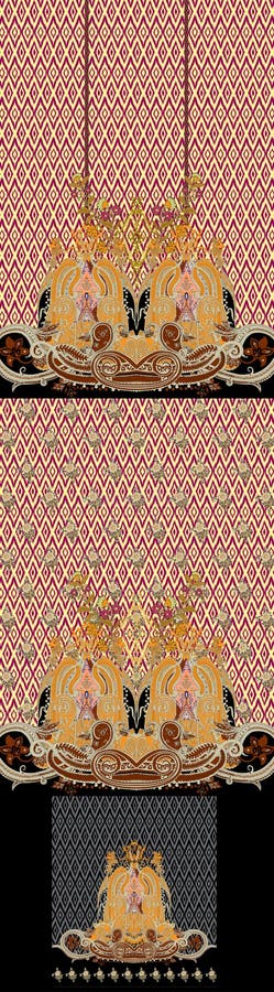 Suit Kurti Digital Design Motif Colorful Wallpaper Illustration Stock ...