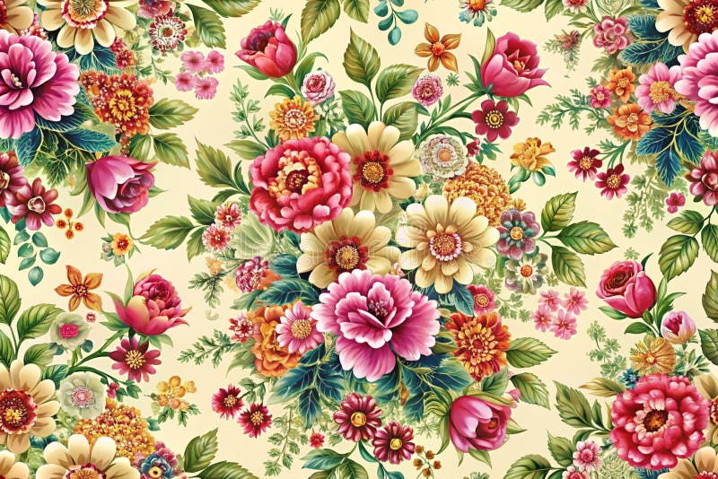 Pakistani Digital Print Design with Flower Pattern Stock Illustration ...