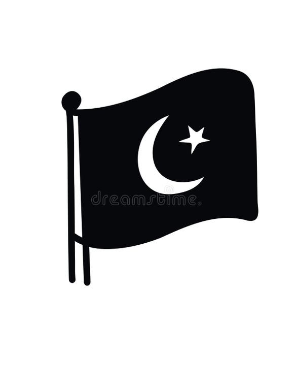 Pakistani Flag in Doodle Style with Crescent Symbol Stock Illustration ...