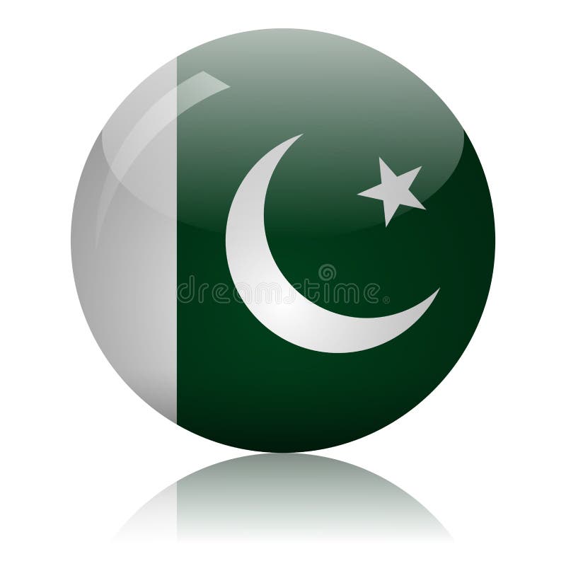 Pakistani Flag Glass Icon Vector Illustration Stock Vector ...