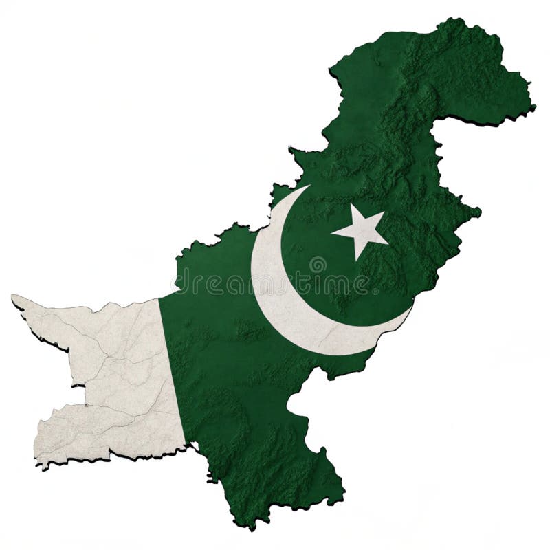 Pakistani Flag Map Isolated on Transparent Background Stock ...