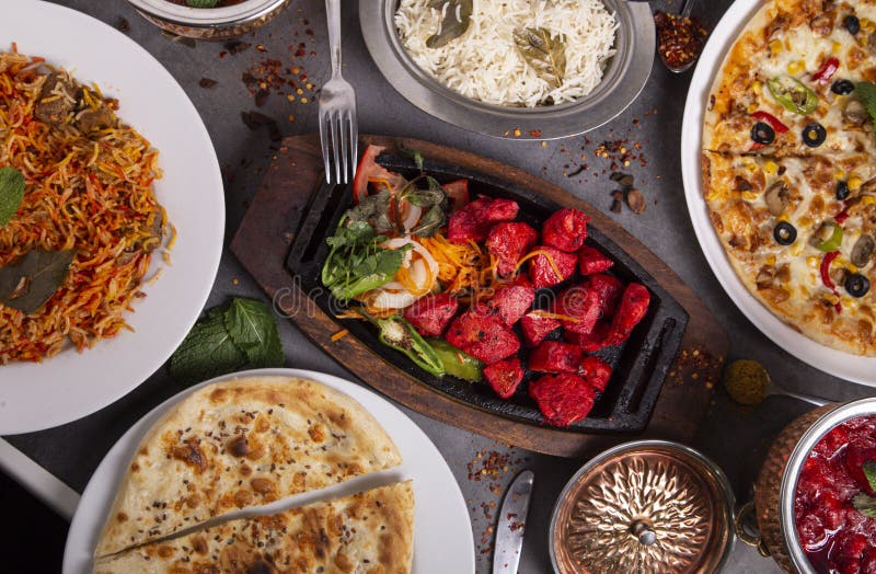 Pakistani food selection stock image. Image of eatery - 260566343