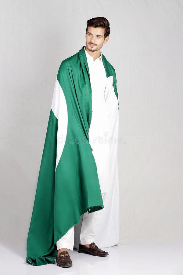 Pakistani Male Model Celebrating Independence Day 14 August Stock Image ...