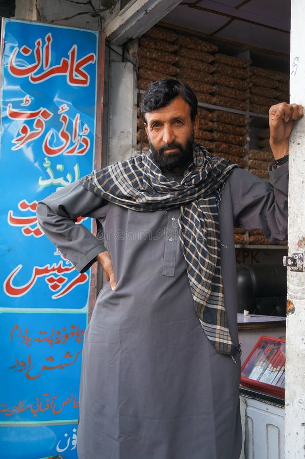 Pakistani Man in Front of Nut Shop in Gilgit,Northern Pakistan ...