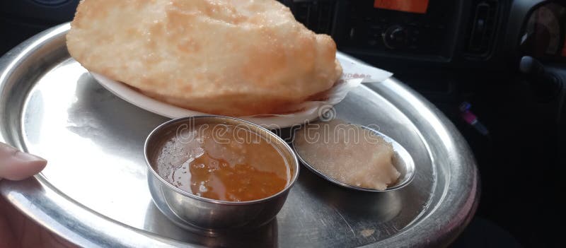 Pakistani Puri channay stock image. Image of breakfast - 256246337