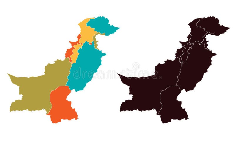 Pakistani Vector Map Vector Silhouette Stock Vector - Illustration of ...