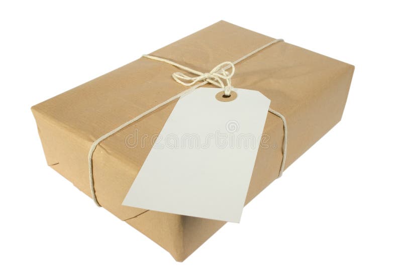 Pakket en Label stock afbeelding. Image of koord, pakket - 161433