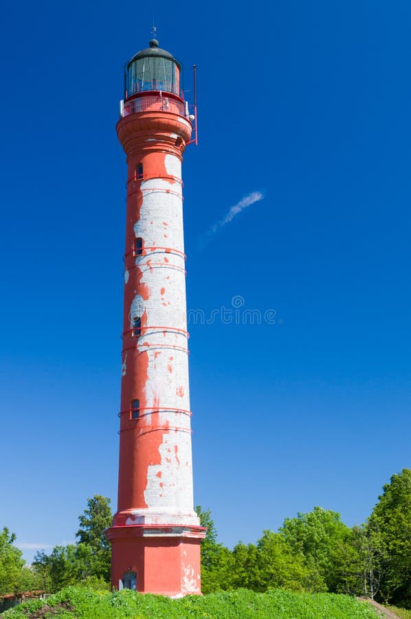 Lighthouse Under Blue Sky and Cloud Stock Image - Image of blue ...