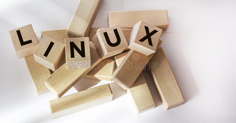 Palabra Abreviada De Linux En Cubos Sobre Fondo Blanco Imagen de ...