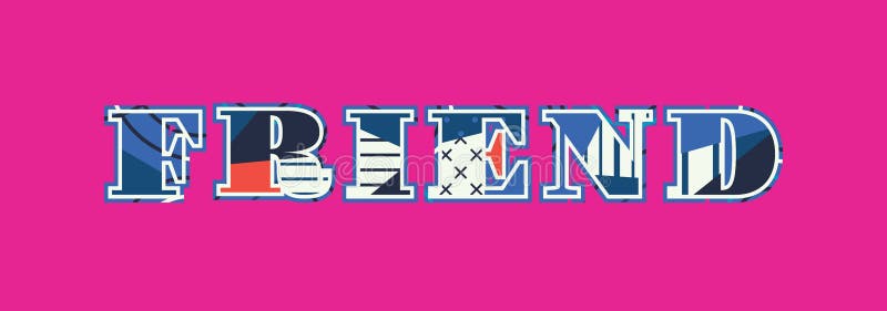 Palabra Art Illustration Del Concepto Del Amigo Ilustración del Vector ...