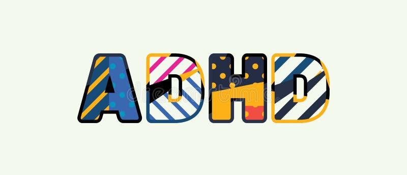 Palabra Art Illustration Del Concepto De ADHD Ilustración del Vector ...