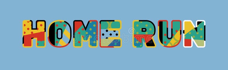 Palabra Art Illustration Del Concepto Del Home Run Ilustración del ...