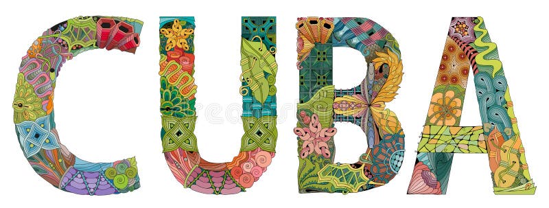 Cuba Palabra De Letras Triangulares Ilustración del Vector ...