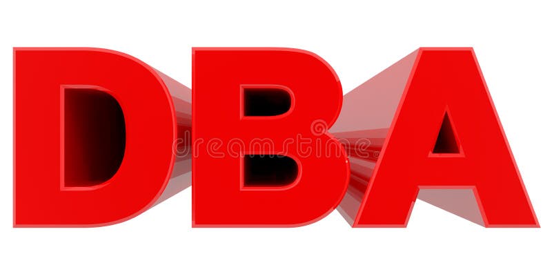 Palabra DBA En El Fondo Blanco 3d Representación Stock de ilustración ...