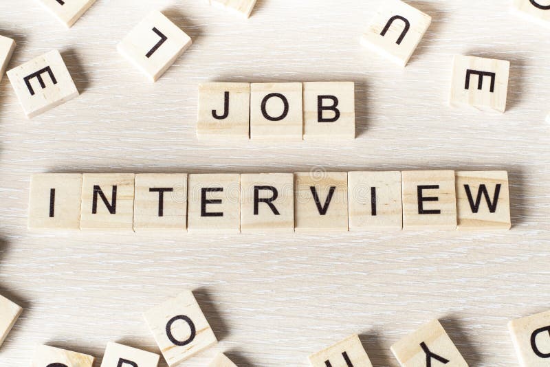Palabra De Job Interview Escrita En El Bloque De Madera ABC De Madera ...