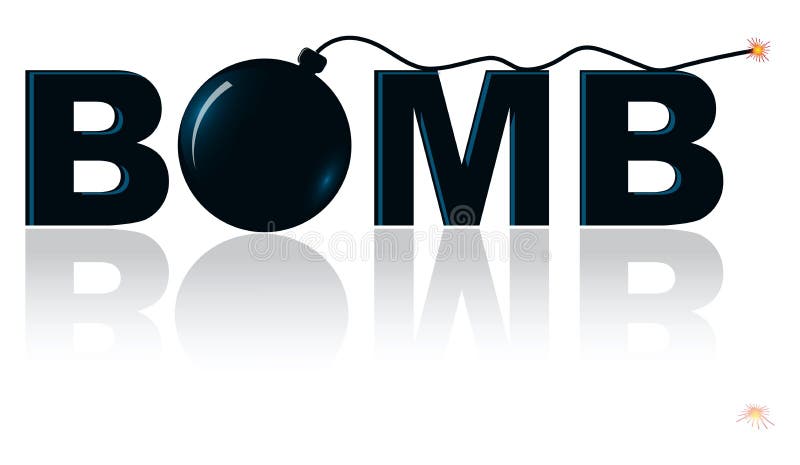 Palabra de la bomba ilustración del vector. Ilustración de peligro ...